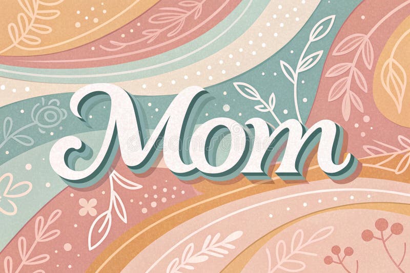 White MOM Lettering with Abstract Background - Generated by Ai Stock ...