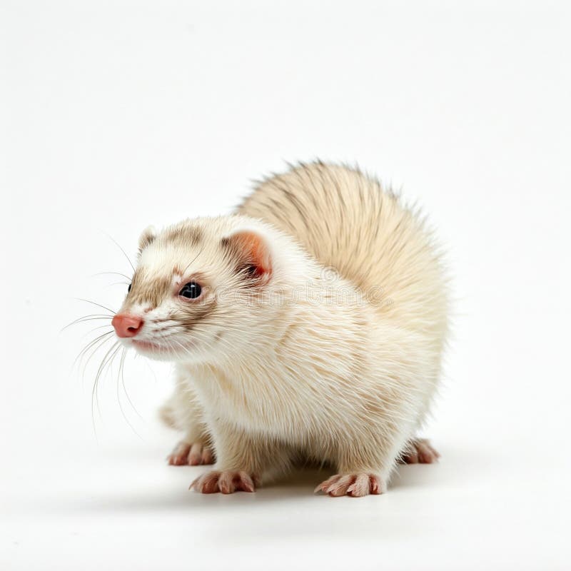 A White Mongoose Isolated on a White Background Stock Illustration ...