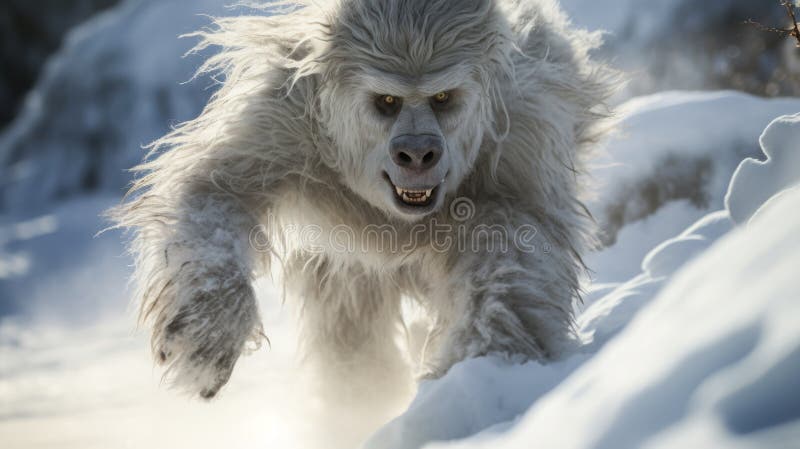 Majestic White Creature: a Breathtaking Snow Runner Stock Illustration ...