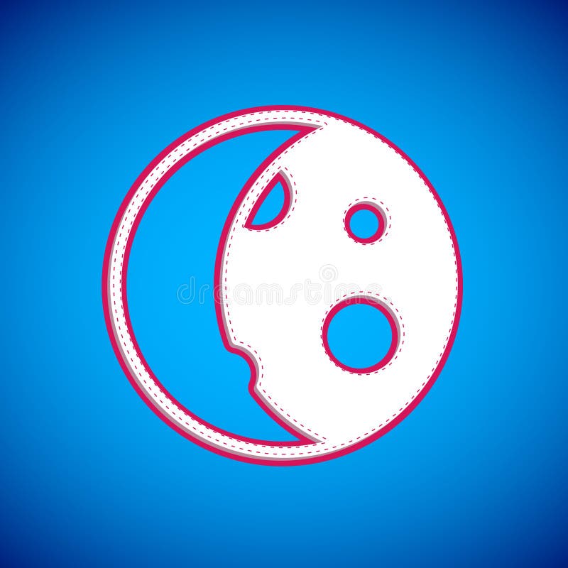 White Moon Phases Icon Isolated on Blue Background. Vector Stock Vector ...