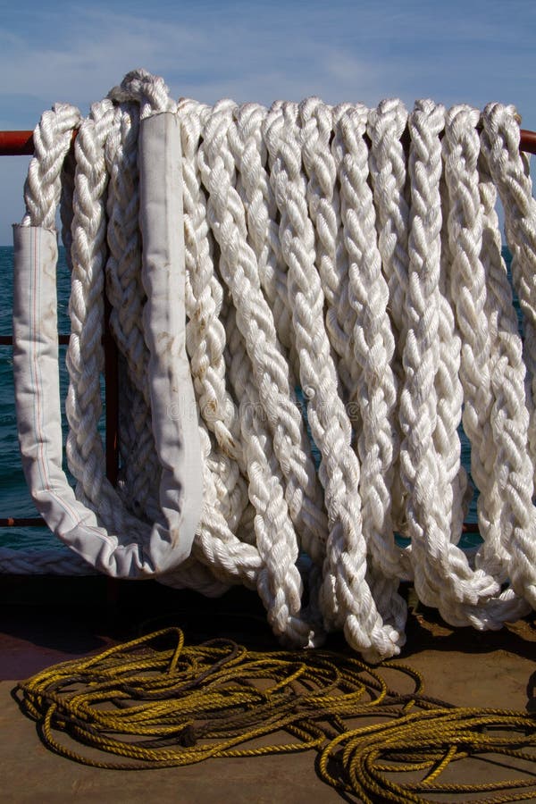 White mooring rope stock photo. Image of strings, marine - 52422936