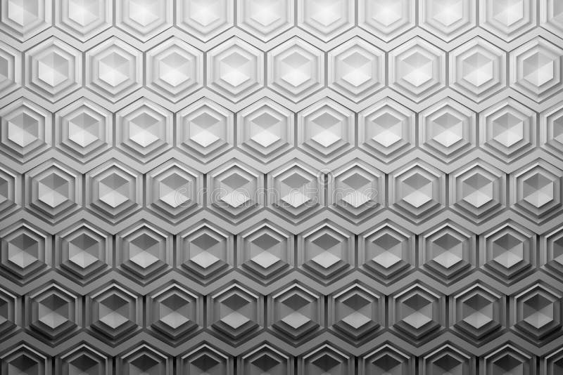 White Mosaic Hexagonal Pattern. Stock Illustration - Illustration of ...