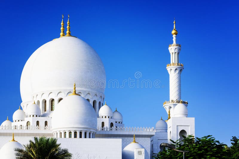 White Mosque stock image. Image of green, islam, mosque - 50642063