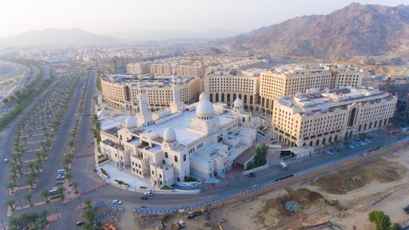 A white mosque in mecca stock image. Image of kubah - 146430579