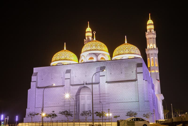 White Mosque, Muscat, Oman stock image. Image of islamic - 264313959