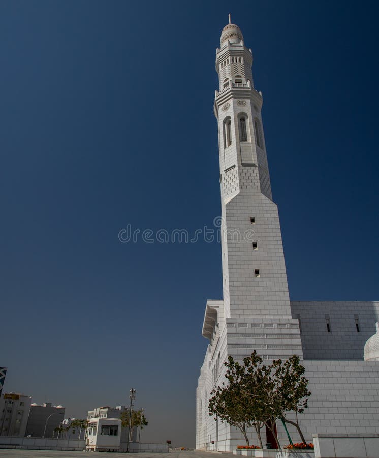 White Mosque, Muscat, Oman stock image. Image of arab - 268384309