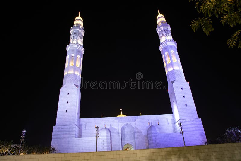 White Mosque, Muscat, Oman stock photo. Image of sultanate - 268384446