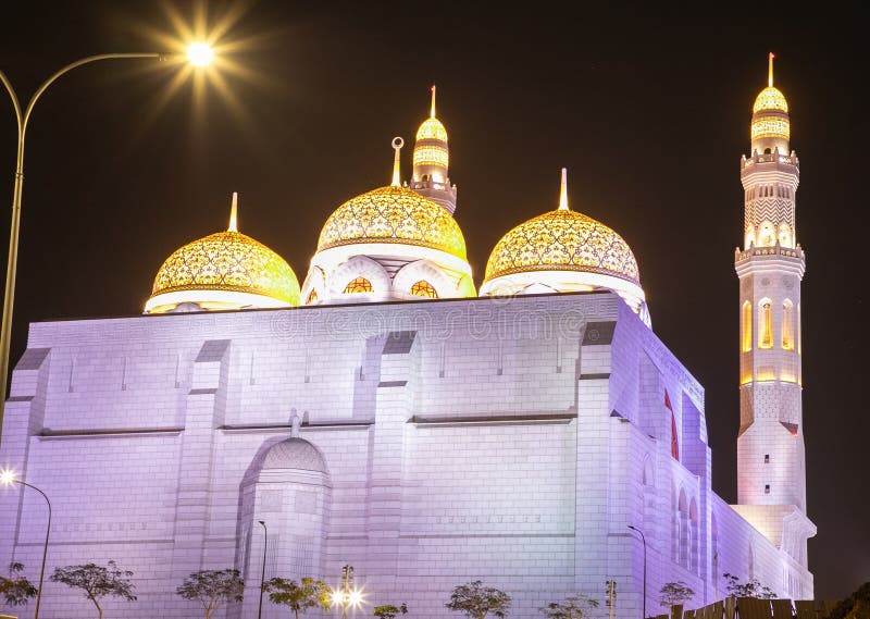 White Mosque, Muscat, Oman stock photo. Image of sultanate - 268384462