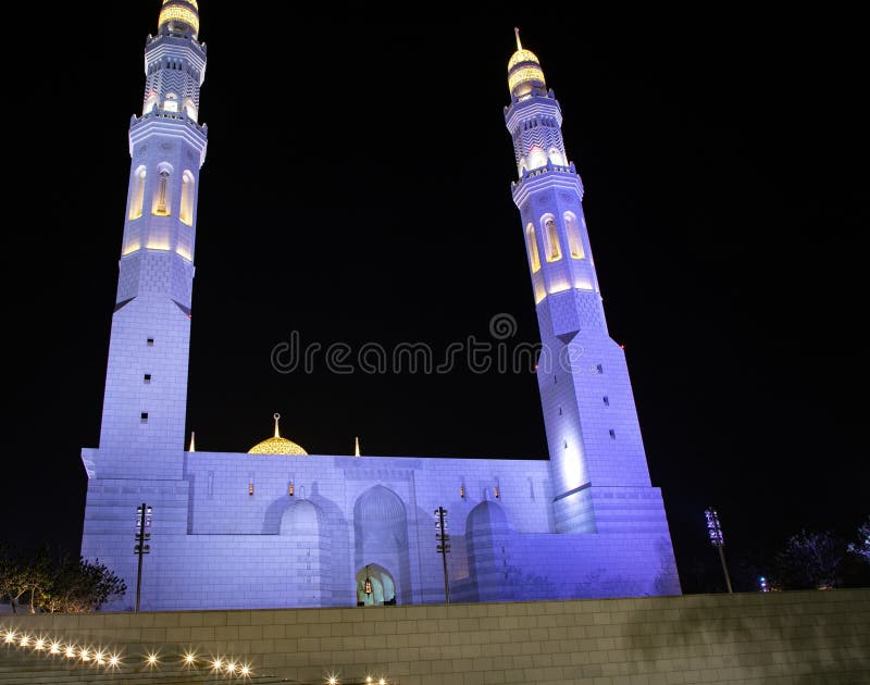 White Mosque, Muscat, Oman editorial photography. Image of marble ...