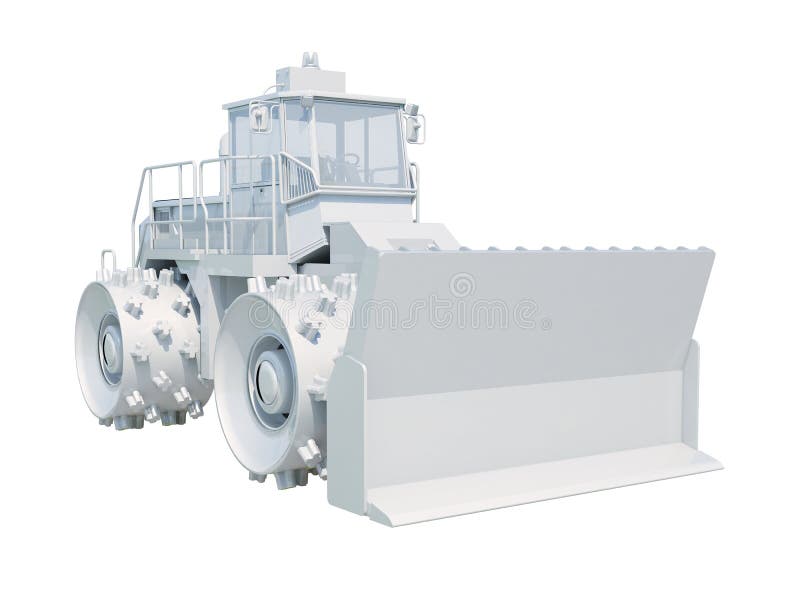 3d White Grader stock illustration. Illustration of engineering - 99242211