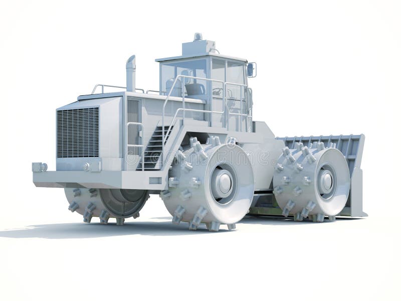 3d White Grader stock illustration. Illustration of gypsum - 99242113