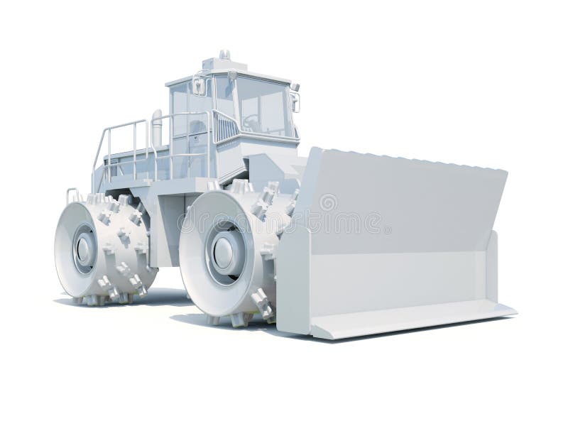 3d White Grader stock illustration. Illustration of equipment - 99242074