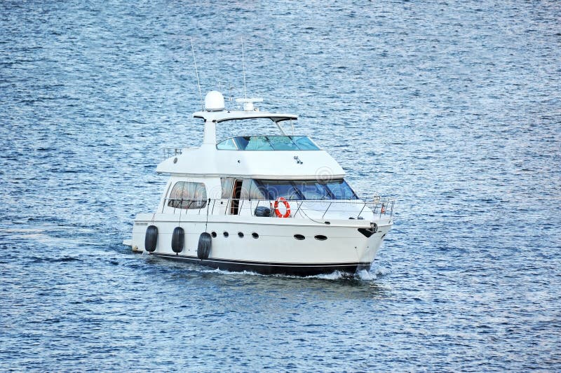 Two White Motor Boats on Trailers Stock Photo - Image of stand, motor ...