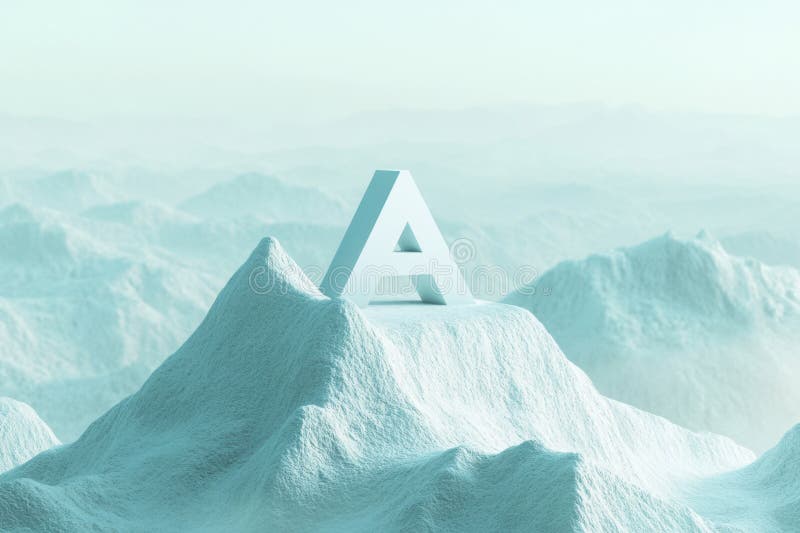 A White Mountain with a Triangle on Top of it Stock Illustration ...