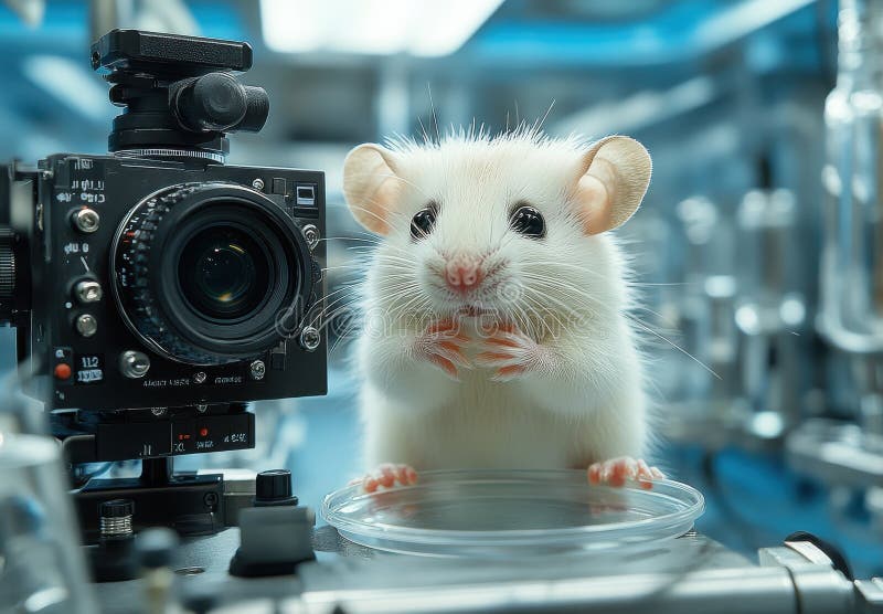Scientist Observing Mice in a Laboratory Research Environment Stock ...