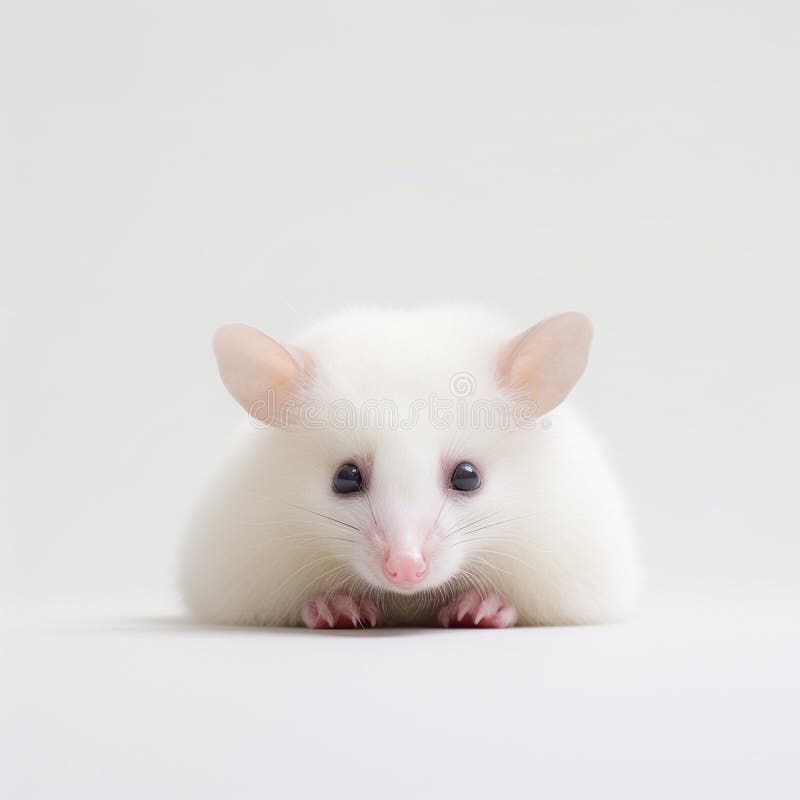 Minimalist Photography of a White Mouse on a White Floor Stock ...