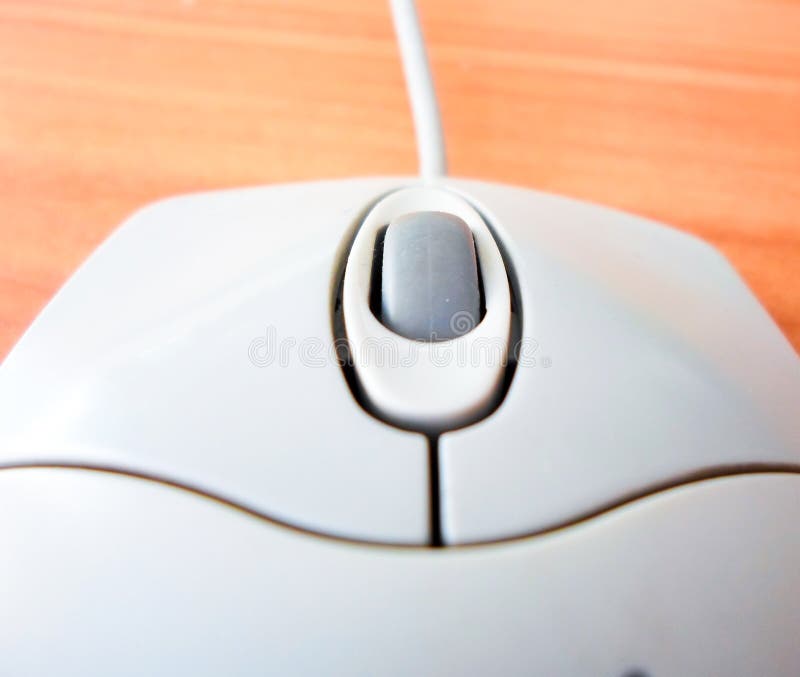 White Mouse for Computer with a Roller. Old Computer Mouse Stock Image ...