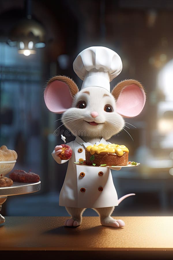 White mouse chief cooking stock image. Image of meal - 279834801