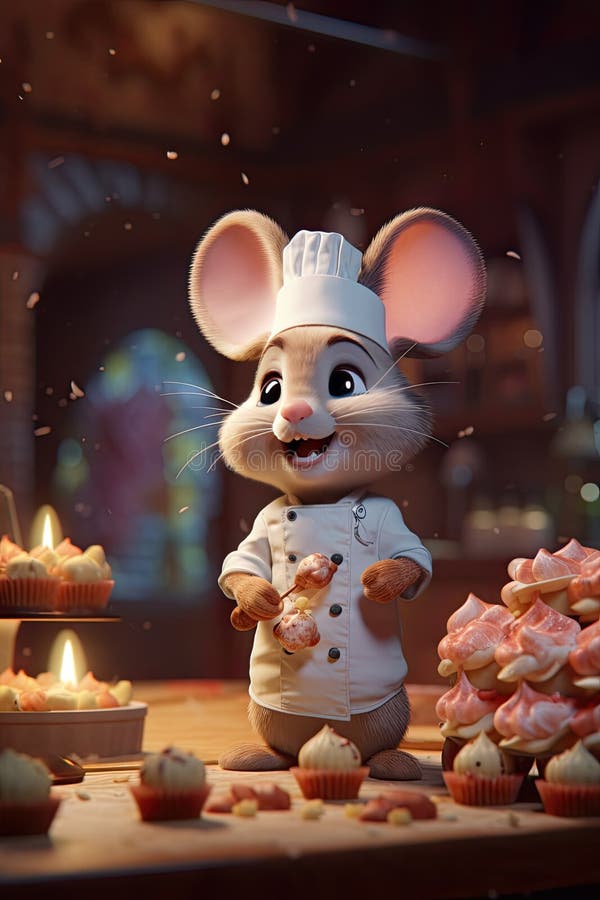 White mouse chief cooking stock photo. Image of funny - 279834806