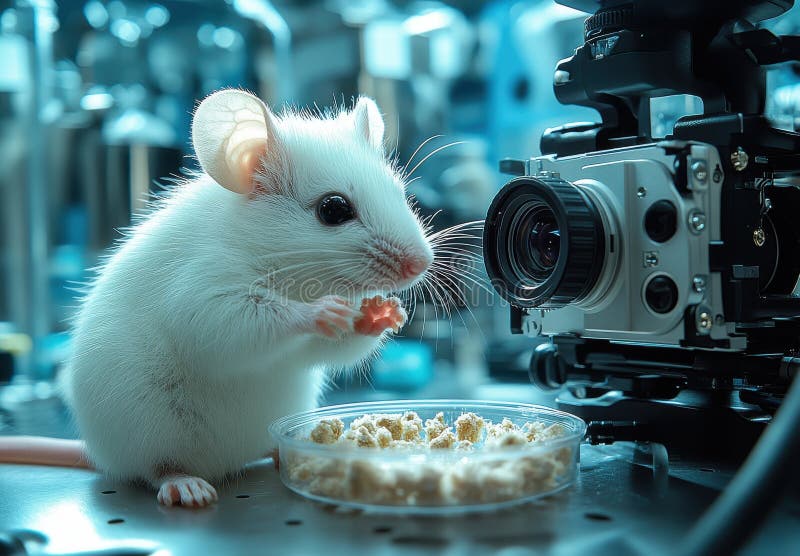 Scientist Observing Mice in a Laboratory Research Environment Stock ...