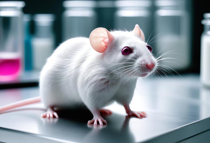 A White Mouse with Pink Eyes Stock Illustration - Illustration of ...