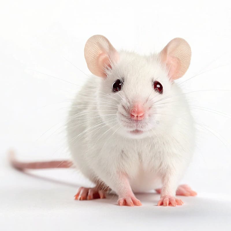 A White Mouse with Red Eyes Stock Illustration - Illustration of mouse ...