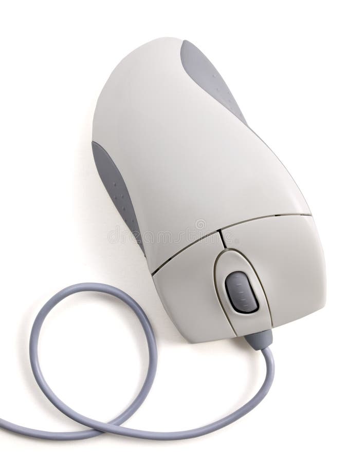 White Mouse with Scroll Wheel Top View Stock Photo - Image of grey ...