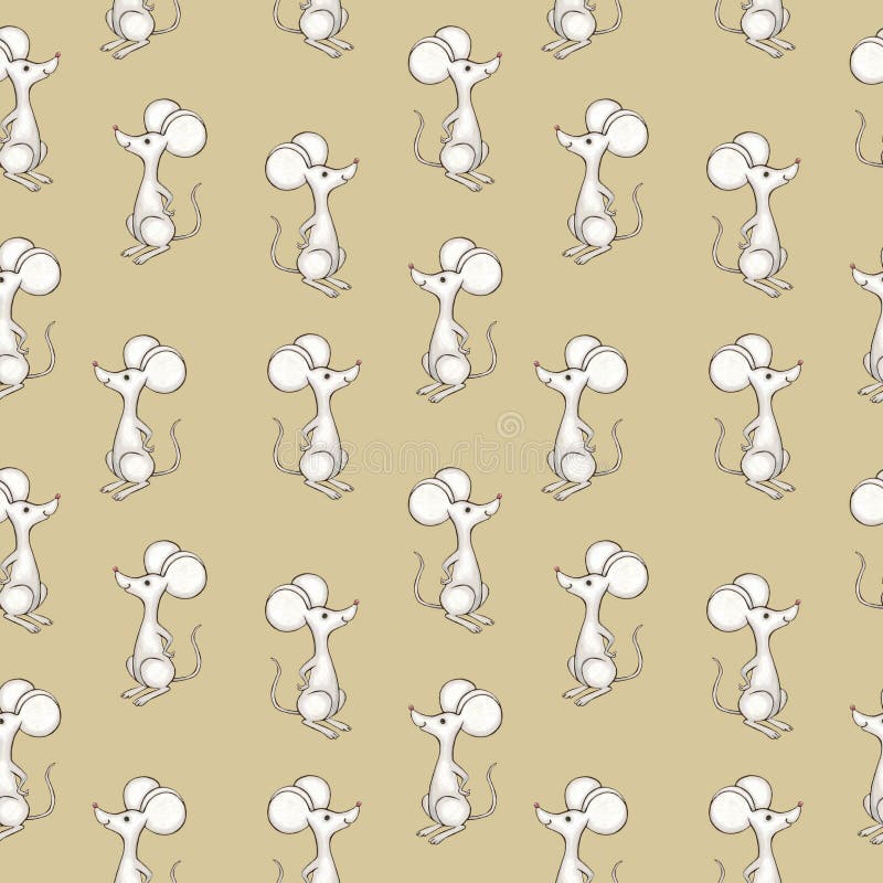 White mouse stock illustration. Illustration of drawing - 61961424