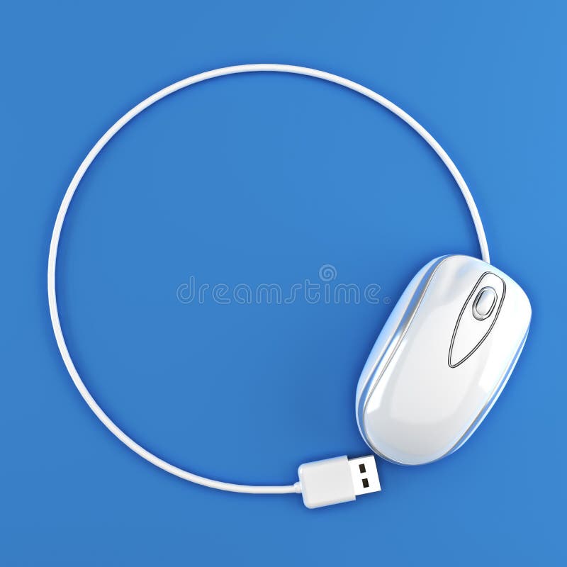 Blue Mouse in the Shape of a Circle with Room for Your Text or Copy ...