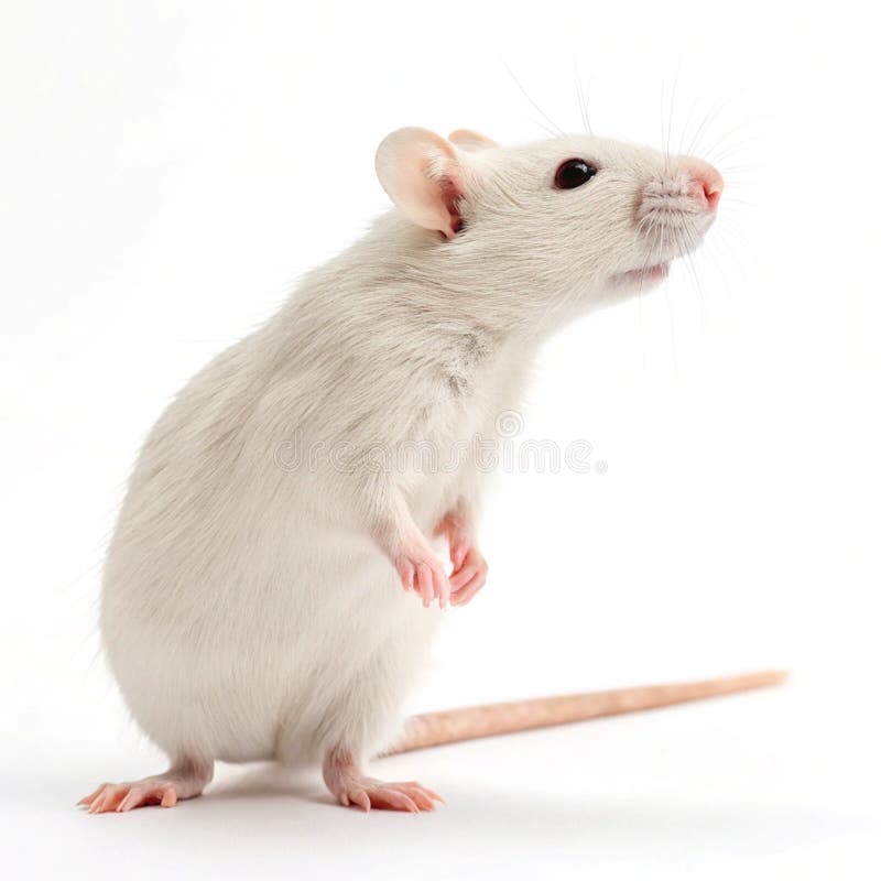 A White Mouse Standing on Its Hind Legs Stock Illustration ...