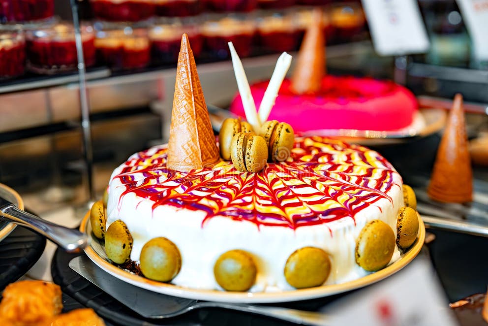 White mousse cake stock image. Image of dessert, snack - 338562365