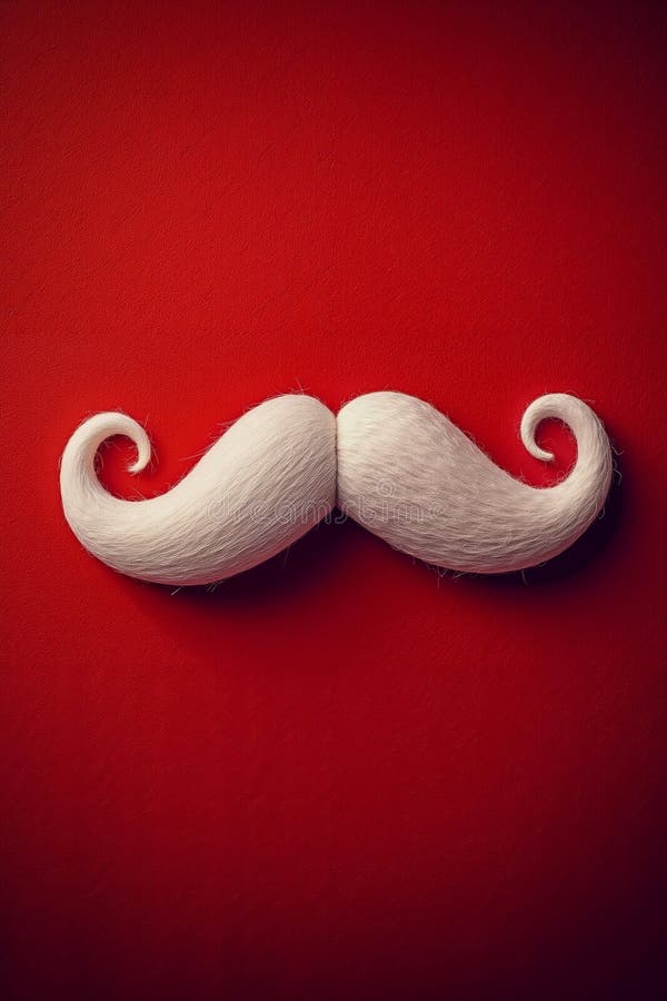 A White Moustache on a Red Background Stock Photo - Image of background ...