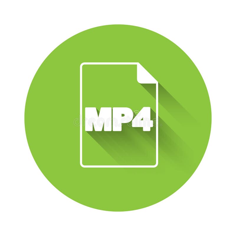 White MP4 File Document. Download Mp4 Button Icon Isolated with Long ...