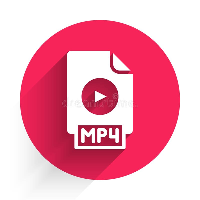 White MP4 File Document. Download Mp4 Button Icon Isolated with Long ...
