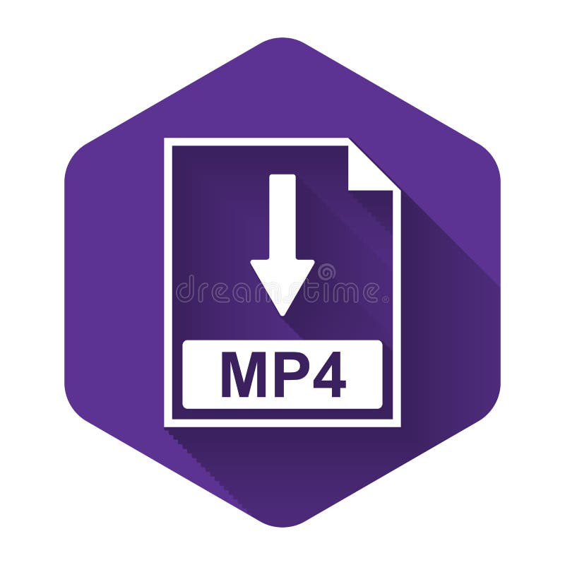 White MP4 File Document Icon. Download MP4 Button Icon Isolated with ...