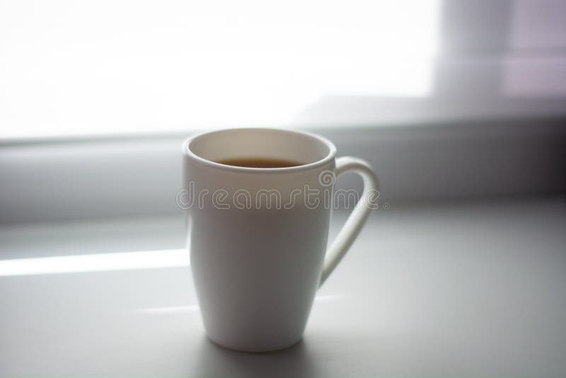 White Mug of Coffee by the Window in the Morning Stock Image - Image of ...