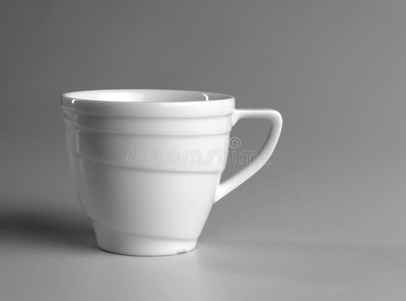 White Mug on a Gray Background. Side View Stock Photo - Image of white ...