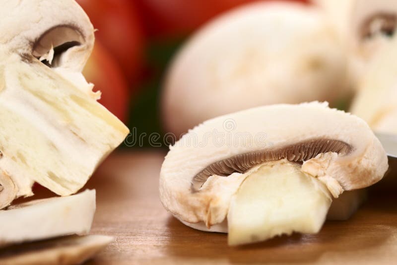 White Mushroom Slices stock photo. Image of selective - 24629914