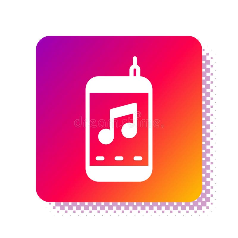 White Music Player Icon Isolated on White Background. Portable Music ...