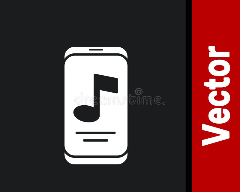 White Music Player Icon Isolated on Black Background. Portable Music ...