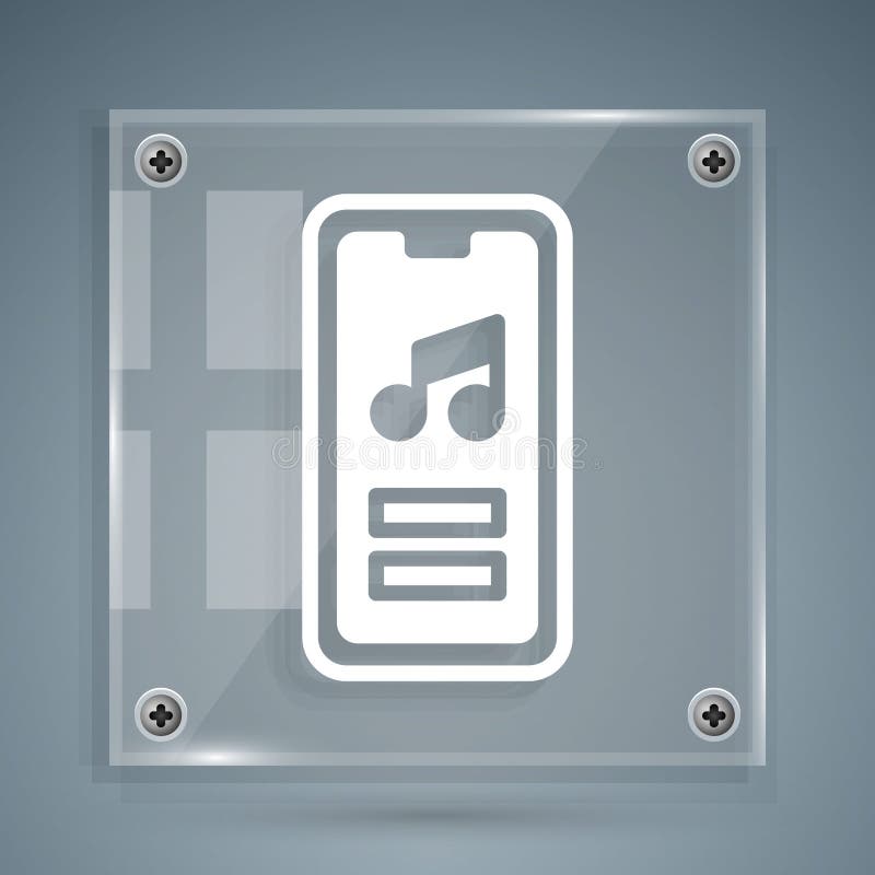 White Music Player Icon Isolated on Grey Background. Portable Music ...