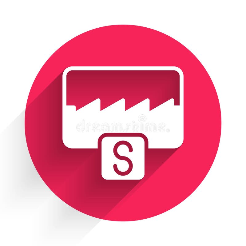 White Music Wave Equalizer Icon Isolated with Long Shadow. Sound Wave ...