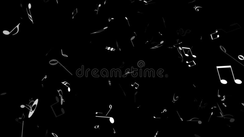 White Musical Notes Animation Floating on Black, 4k Motion Design ...