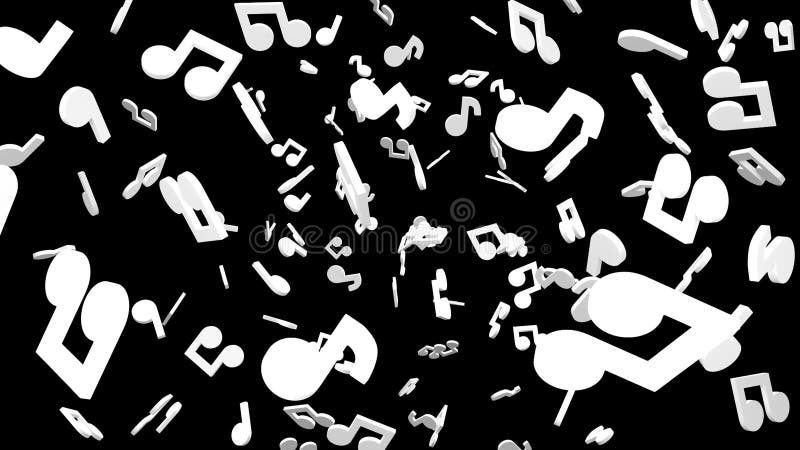 White Musical Notes on Black Background. Stock Video - Video of ...