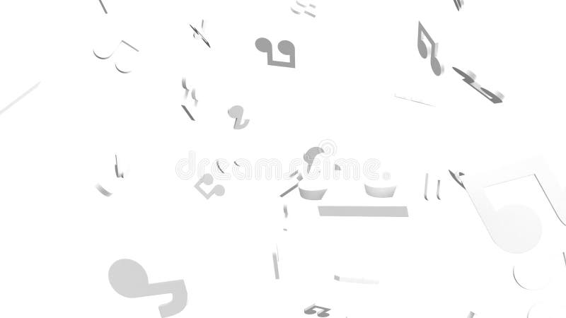 White Musical Notes on White Background. Stock Video - Video of ...