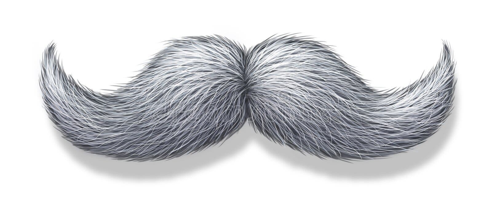 Moustache on White Background Stock Illustration - Illustration of body ...
