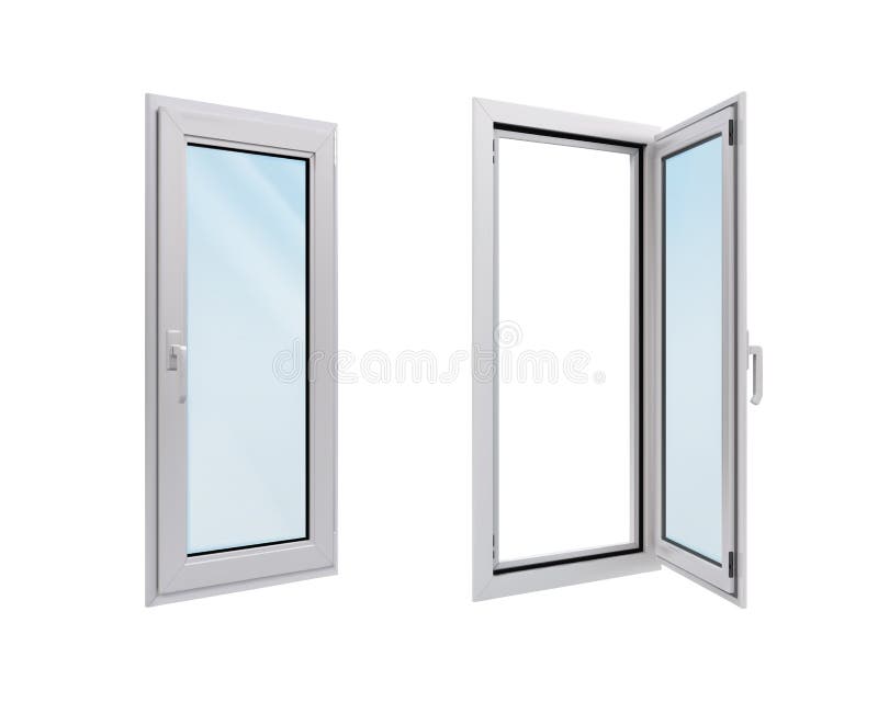 White Narrow Windows in Side View on a White Background. Stock Vector ...