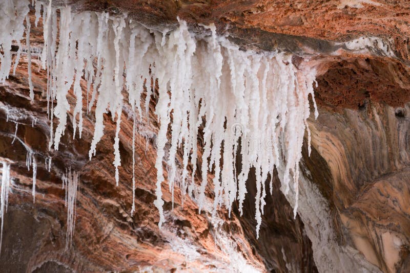 White natural stalactites stock image. Image of ferrum - 65867805