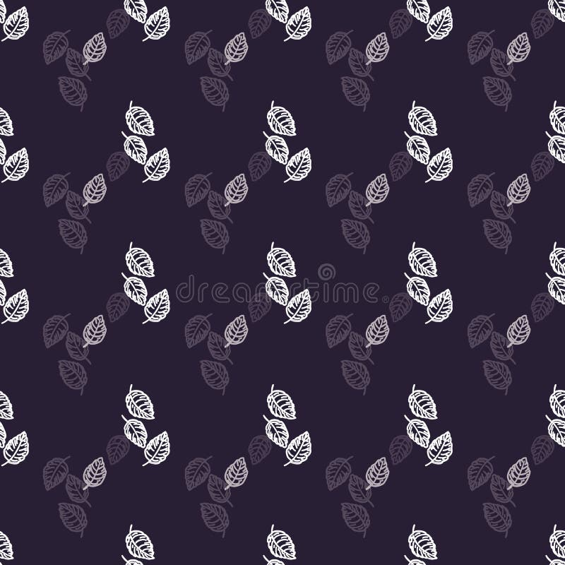 White and Navy Blue Fall is Falling Collection Repeat Pattern Seamless ...