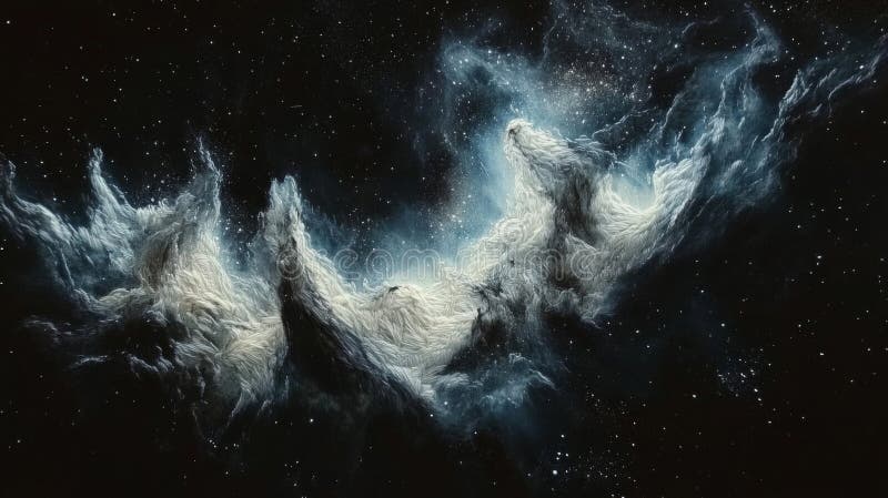A White Nebula in a Dark Universe Stock Illustration - Illustration of ...